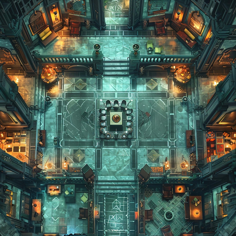 10 Cyberpunk Tower Battlemaps, Sci Fi, Dnd Battle Map, Cyberpunk, D&D ...