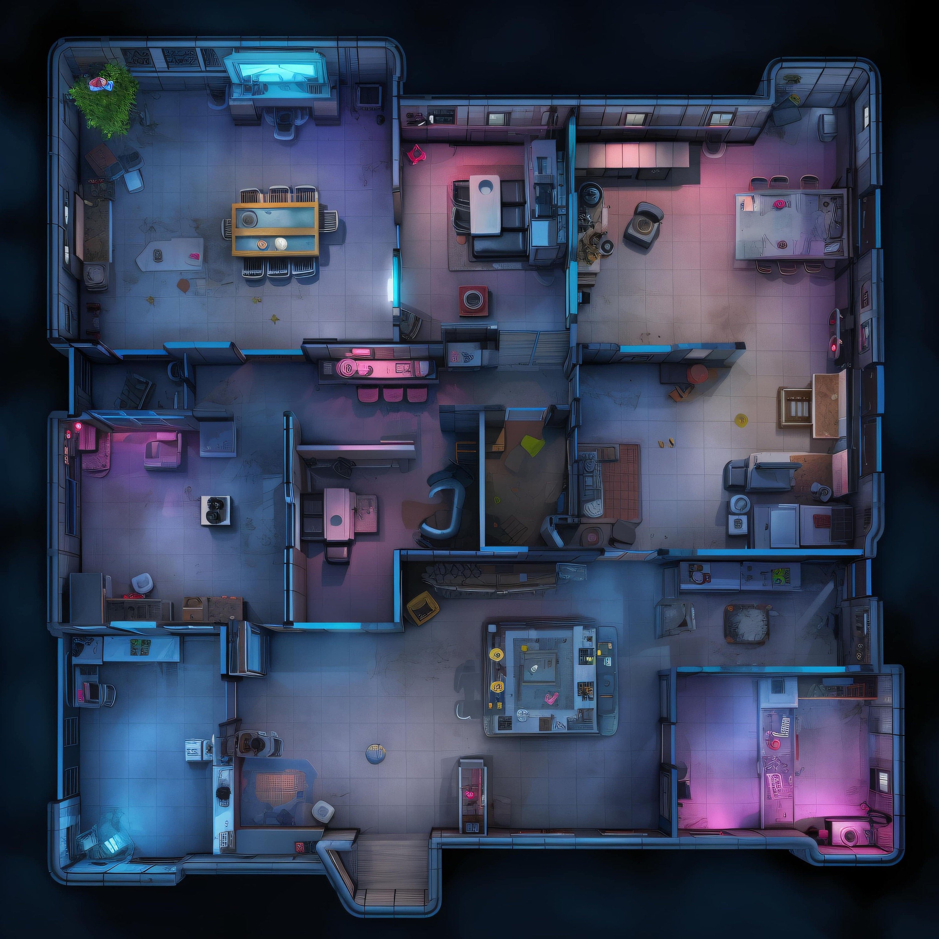 10 Cyberpunk Facility Battlemaps, Sci Fi, Dnd Battle Map, Cyberpunk, D ...