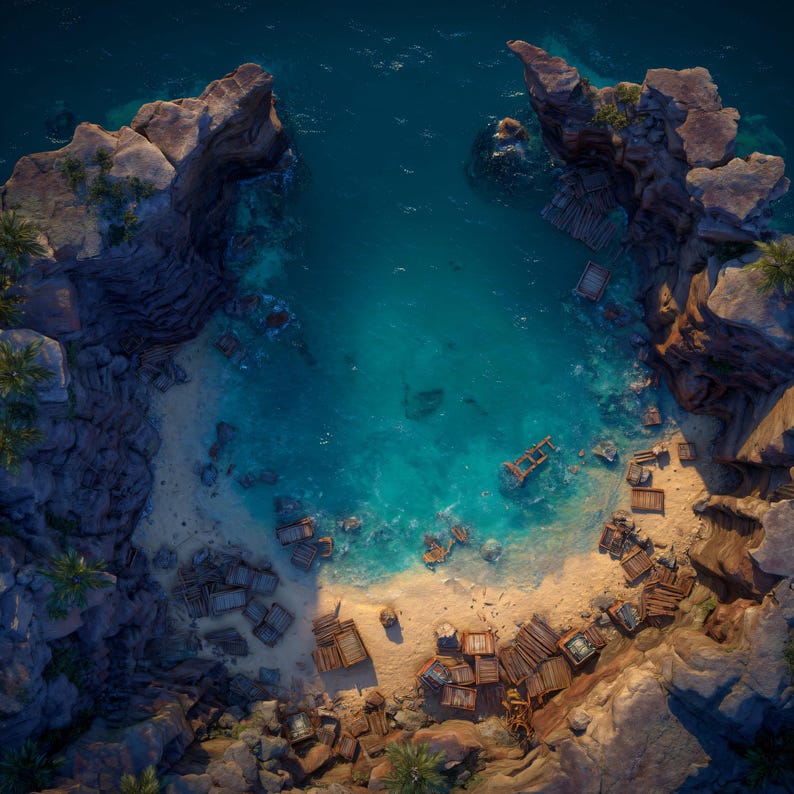 10 Gridless Cliffs/coast Battle Maps | VTT Pack for Dnd, Pathfinder ...