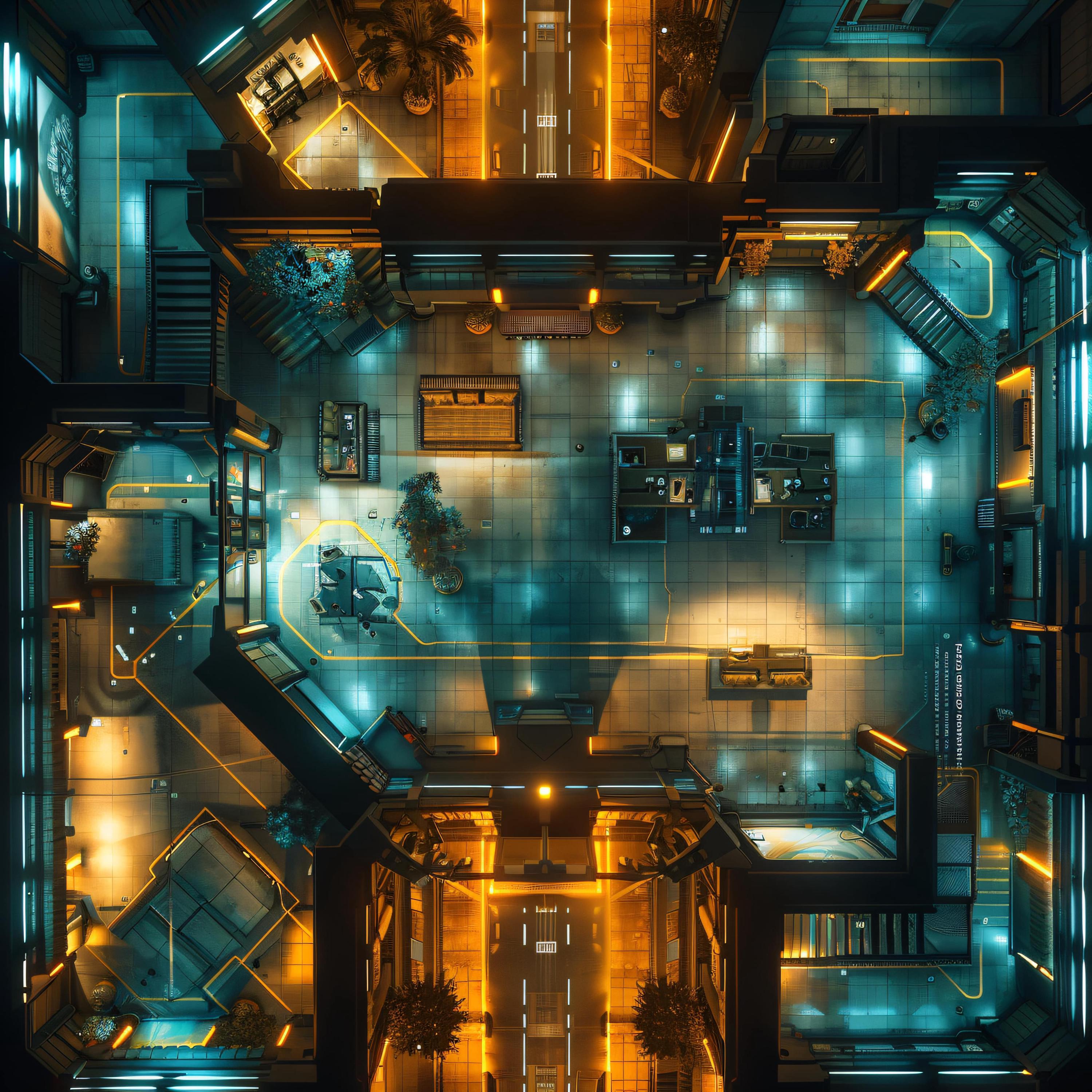 12 Cyberpunk Corpo Office 2 Battlemaps, Sci Fi, Dnd Battle Map ...