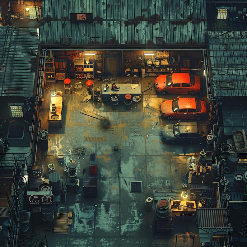 10 Cyberpunk Rural Battlemaps, Sci Fi, Cyberpunk, D&D, Shadowrun ...