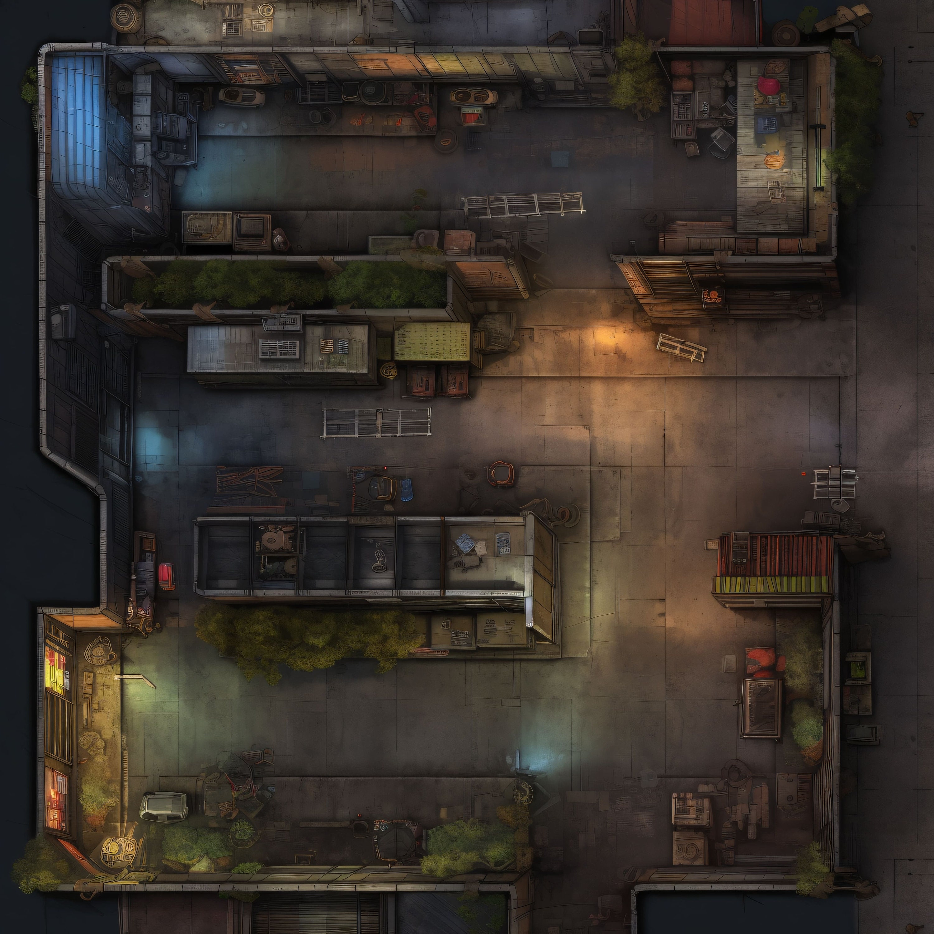 10 Cyberpunk Battlemaps Dnd Battle Map Cyberpunk D&D Shadowrun Roll20 ...