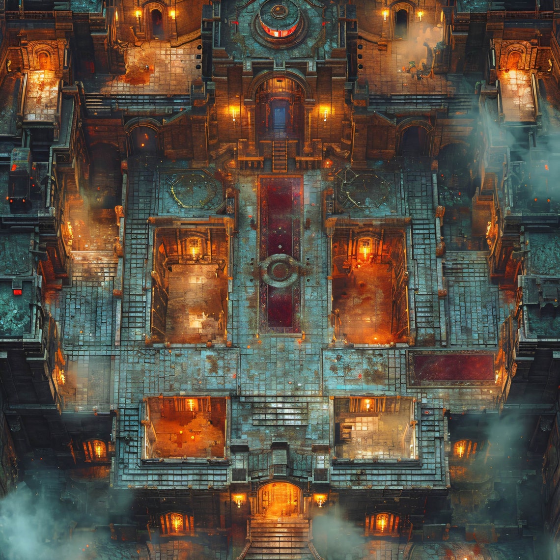 20 Dwarven Stronghold Battle Maps and 20 Grey Blueprints, Dnd Battlemap ...