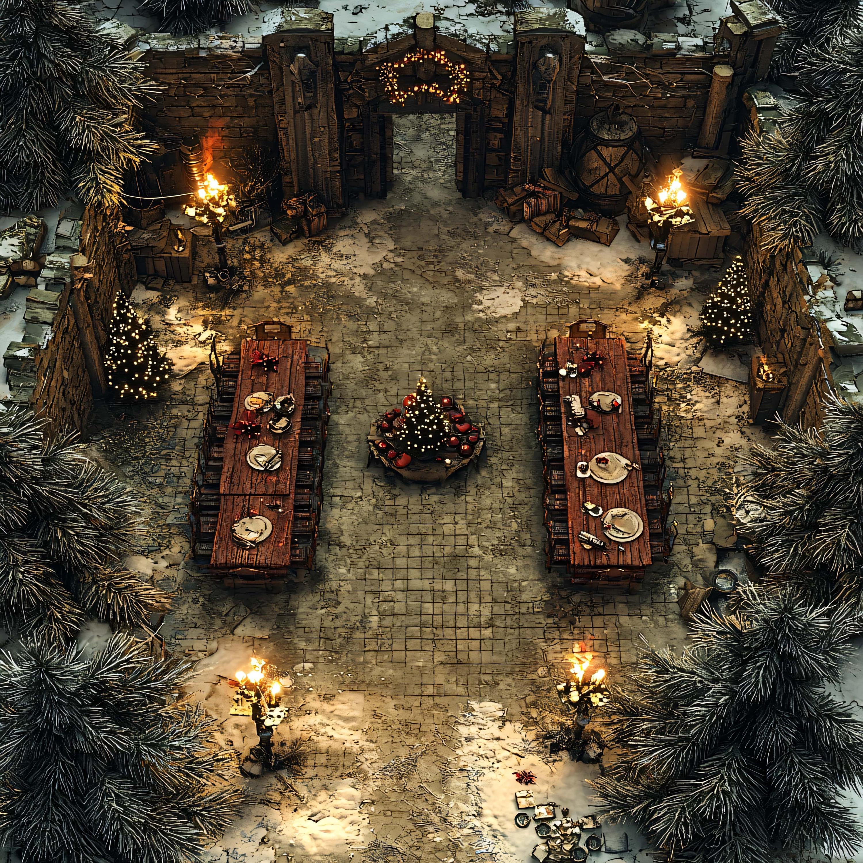 10 More Christmas / Holiday Battle Maps, Pathfinder, D&D, Dungeons and ...