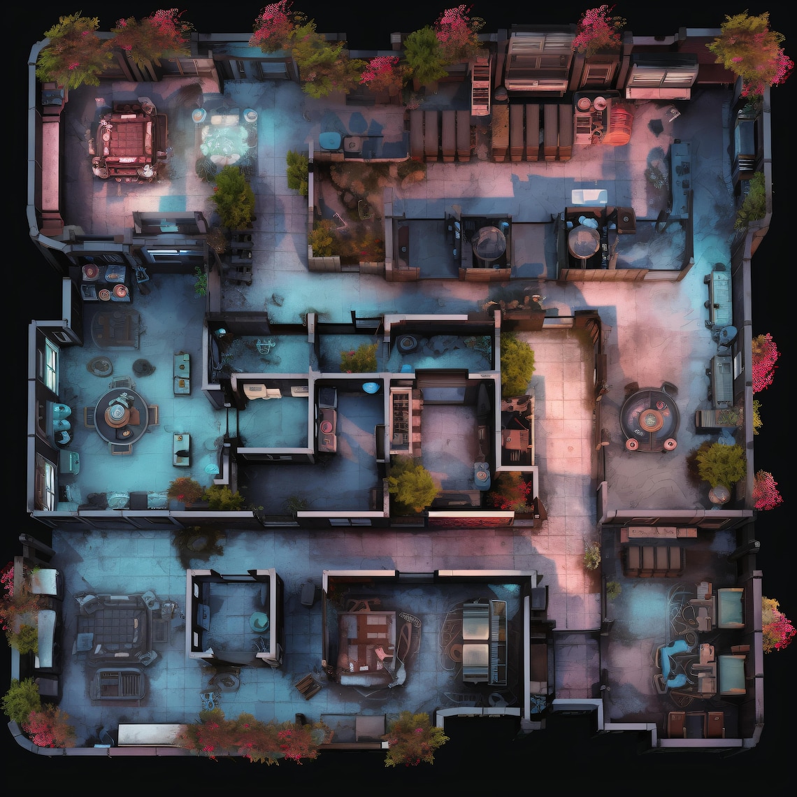 10 Fancy Cyberpunk Battlemaps, Sci Fi, Dnd Battle Map, Cyberpunk, D&D ...