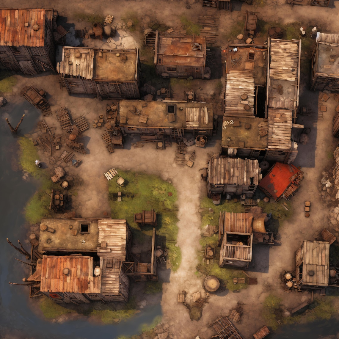 10 Slums Battle Maps, Dnd Battle Map, Pathfinder, D&D, Battlemap ...