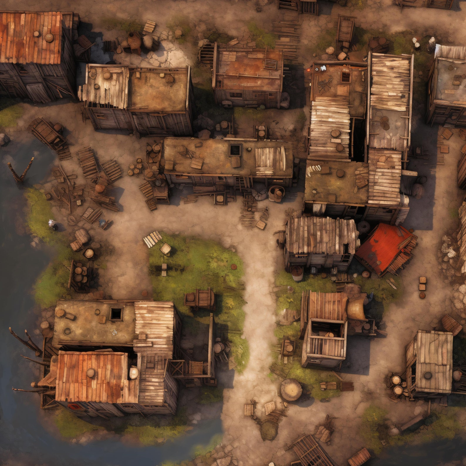 10 Slums Battle Maps, Dnd Battle Map, Pathfinder, D&D, Battlemap ...