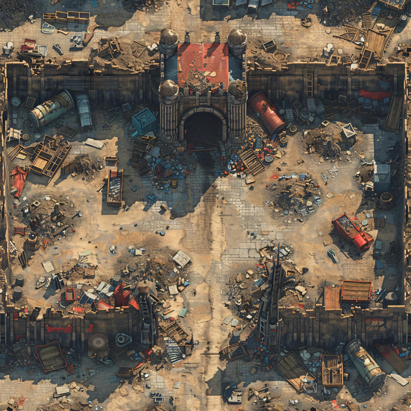 10 Cyberpunk Scrapyard Battlemaps, Sci Fi, Cyberpunk, Battle Map, D&D ...