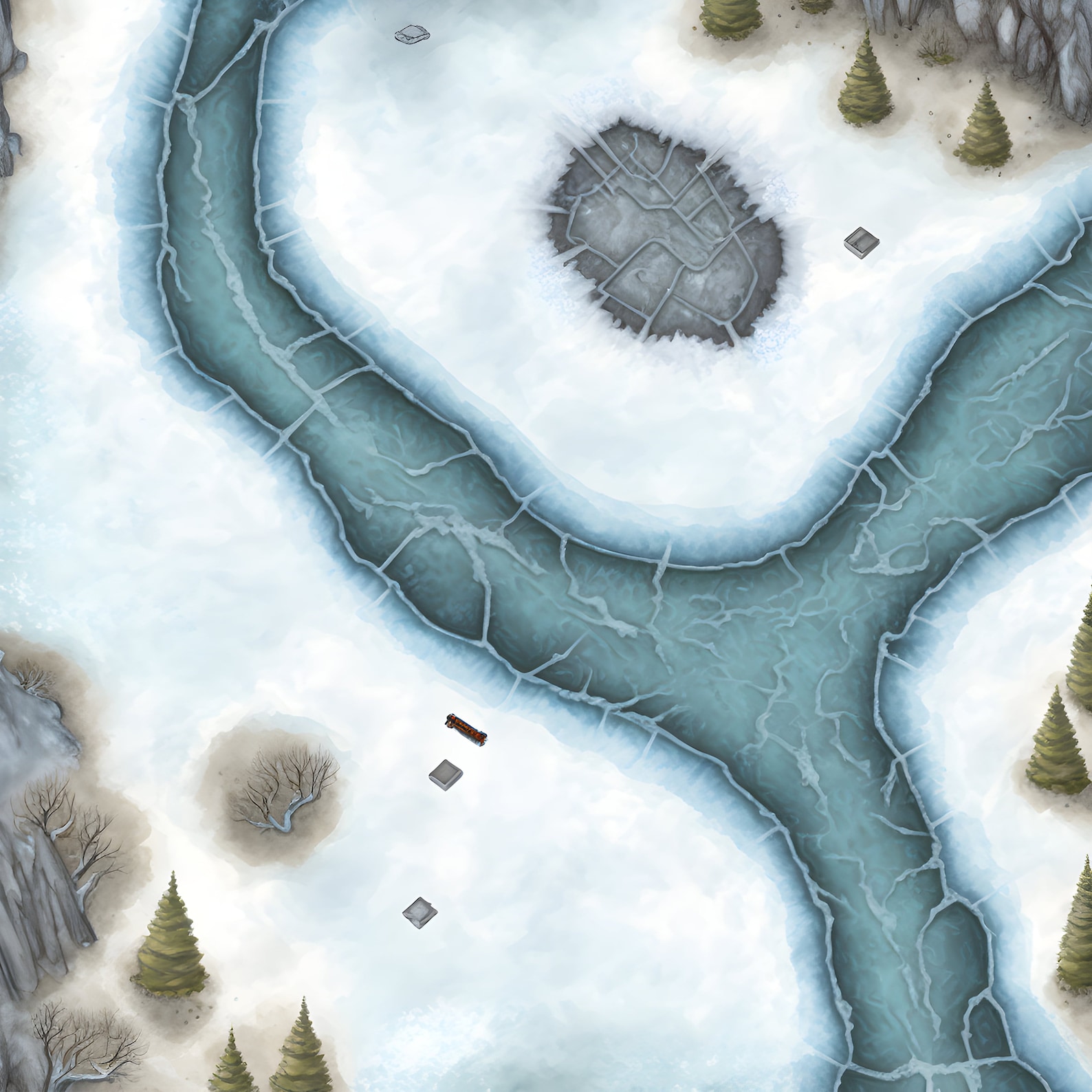 10 Winter Battle Maps, Dnd Battle Map, Pathfinder, D&D, Battlemap ...