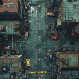 10 Gridless Cyberpunk City Streets Battlemaps | VTT Pack for Shadowrun ...