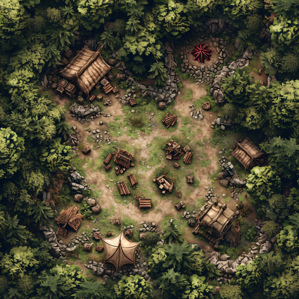 10 Camp Maps 2, Dnd Battle Map, Pathfinder, D&D, Battlemap, Dungeons ...