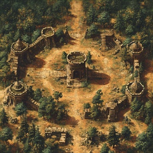 10 Temple Ruins Battle Maps, Dnd, Pathfinder, D&D, Battlemap, Dungeons ...