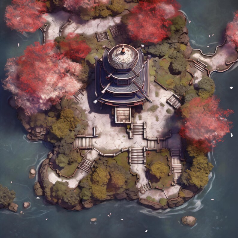 10 Serene Temple Battlemaps, Pathfinder, D&D, Battlemap, Dungeons and ...