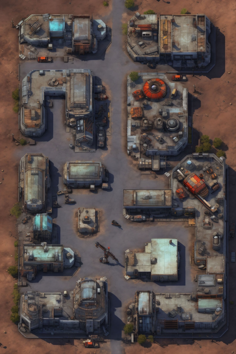 13 Cyberpunk Exterior Battlemaps, Sci Fi, Dnd Battle Map, Cyberpunk, D ...