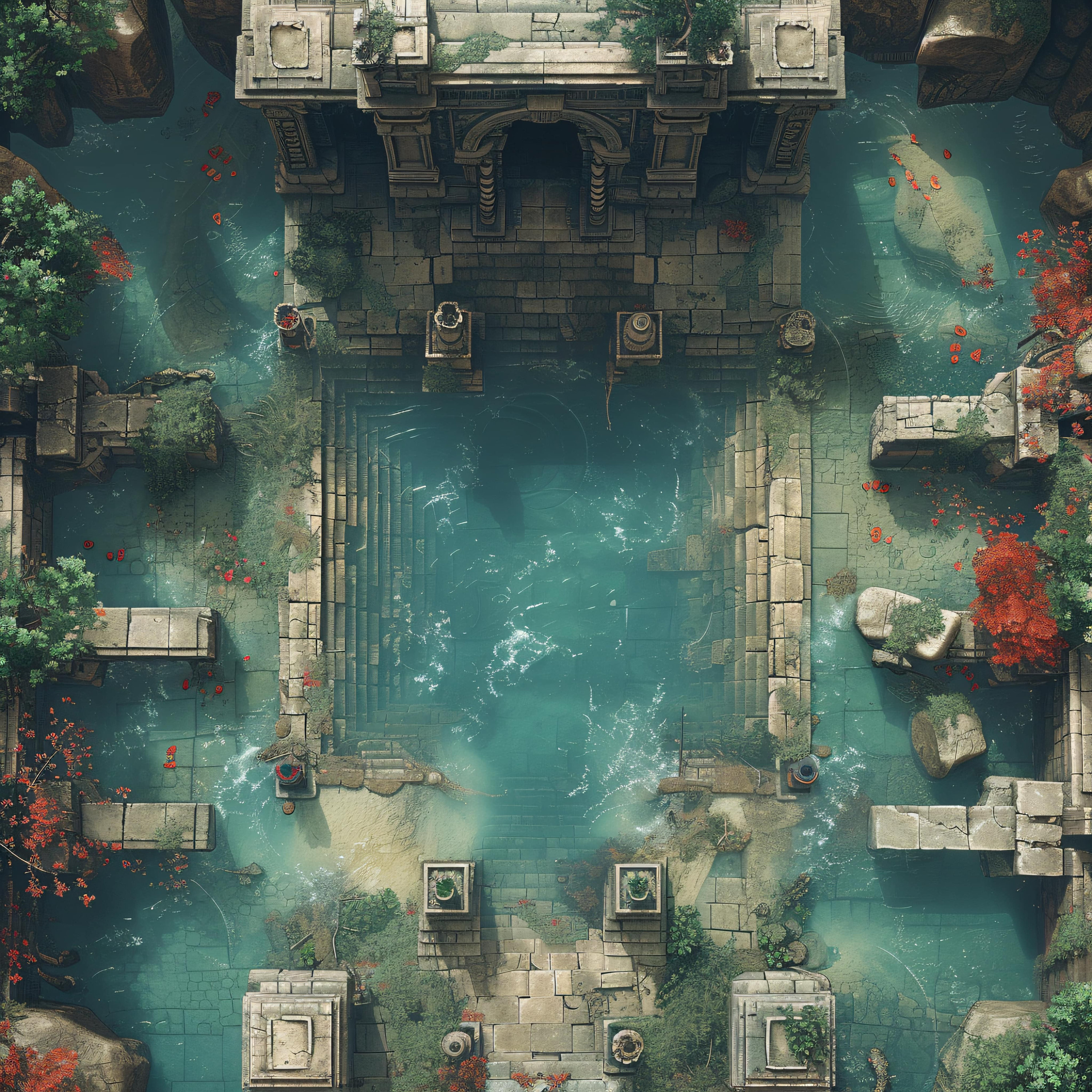 10 Gridless Flooded Dungeon Battle Maps | VTT Pack for Dnd, Pathfinder ...