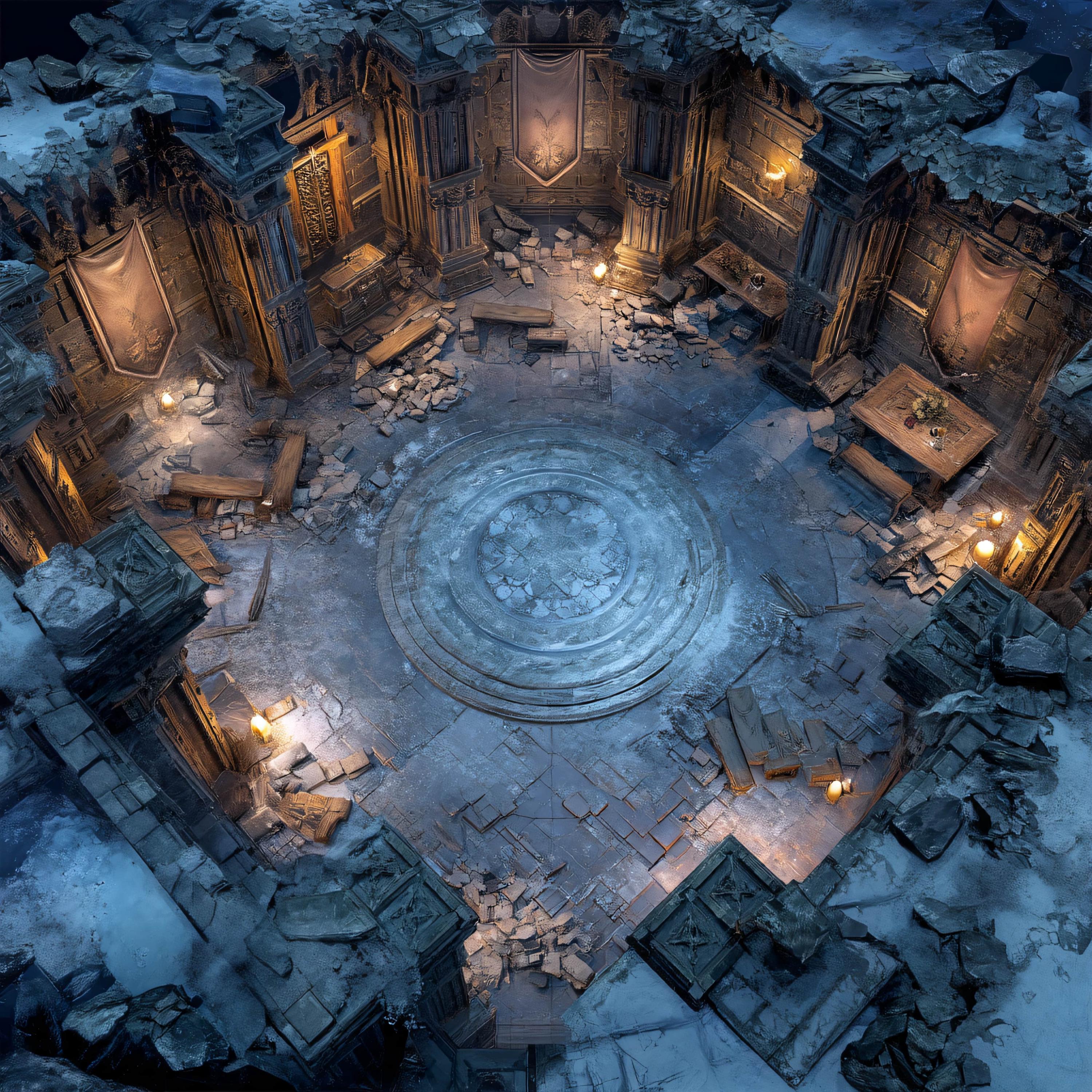 10 Gridless Ice Castle Battle Maps | VTT Pack for Dnd, Pathfinder ...