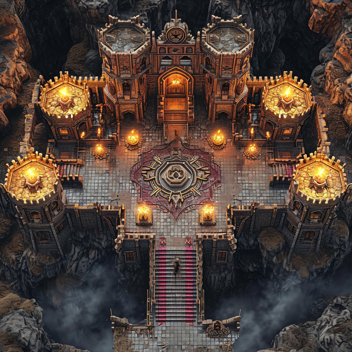 20 Dwarven Stronghold Battle Maps and 20 Grey Blueprints, Dnd Battlemap ...