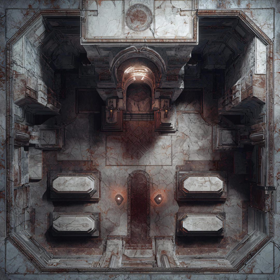 Marble Tomb, Dnd Battle Map, Pathfinder, D&D, Battlemap, Dungeons and ...