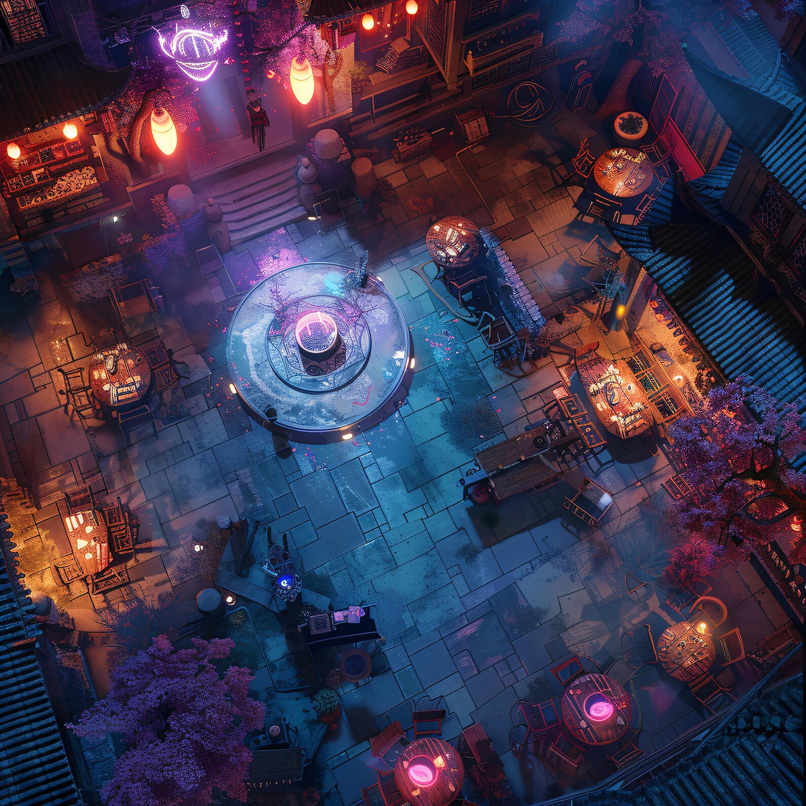 10 Cyberpunk Club Battlemaps, Sci Fi, Dnd Battle Map, Cyberpunk, D&D ...