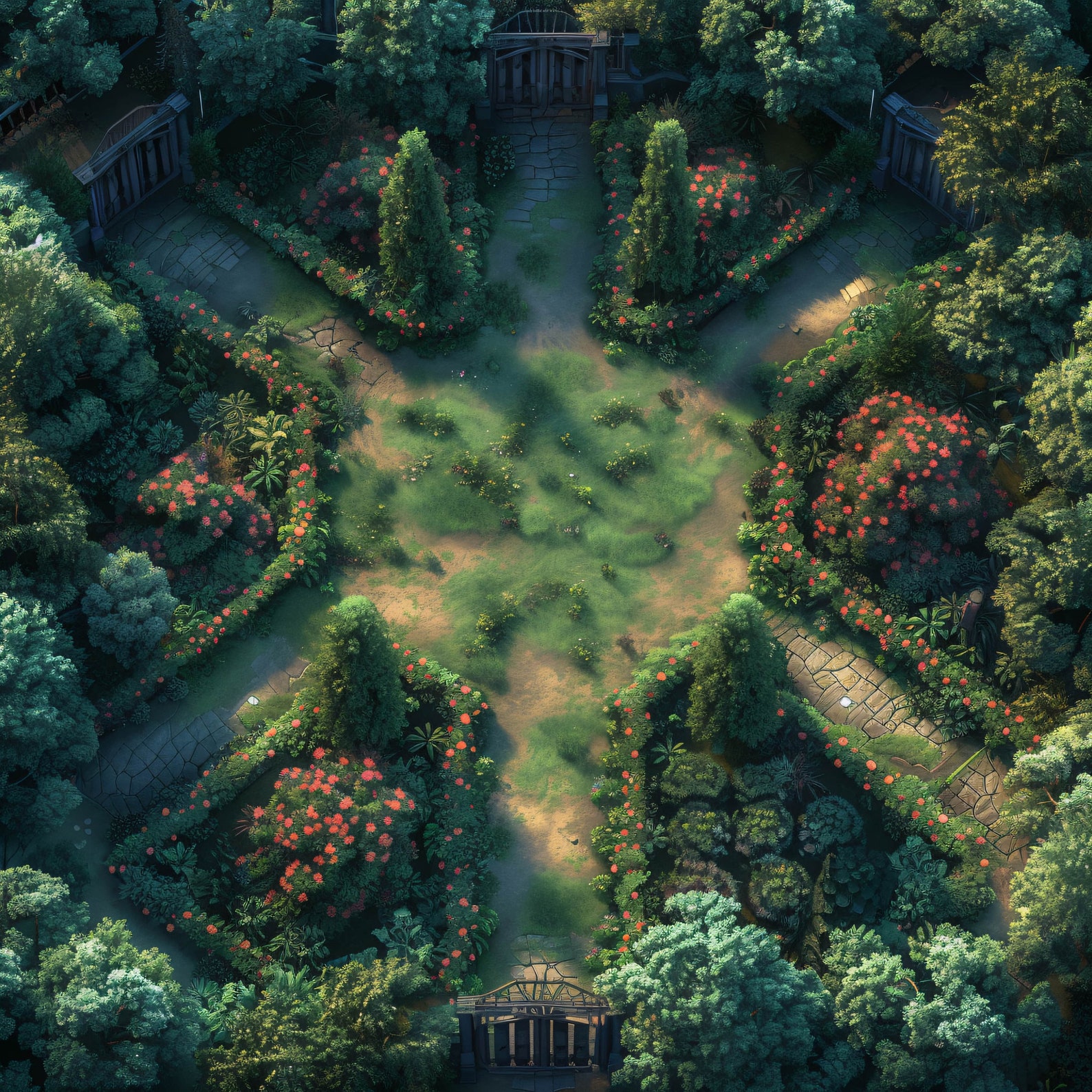 10 Gardens Battle Maps, Dnd Battlemap, Pathfinder, D&D, Dungeons and ...