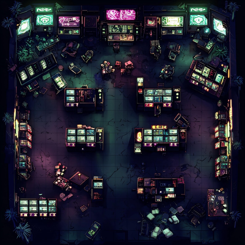 10 Cyberpunk Market Battlemaps 2, Sci Fi, Dnd Battle Map, Cyberpunk, D&D, Shadowrun, Roll20 ...