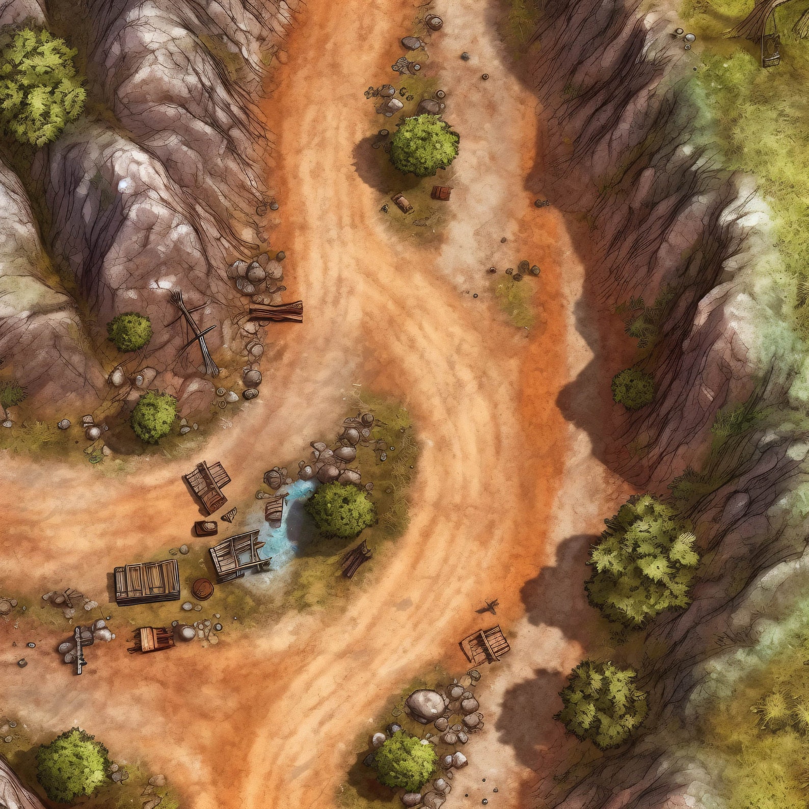 10 Badlands Battle Maps, Dnd Battlemap, Pathfinder, D&D, Battlemap ...