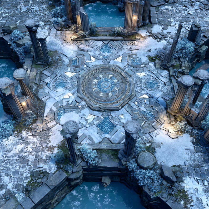 10 Gridless Ice Castle Battle Maps | VTT Pack for Dnd, Pathfinder ...