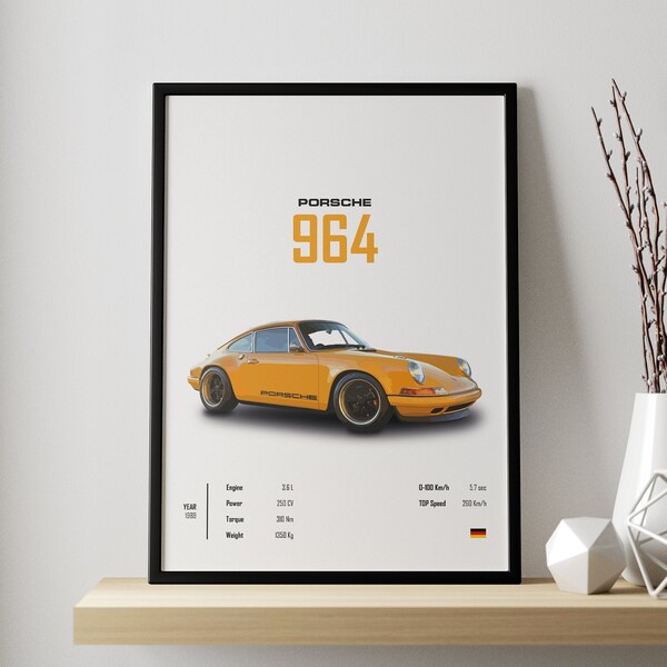 Porsche 964 Wall Art - Etsy