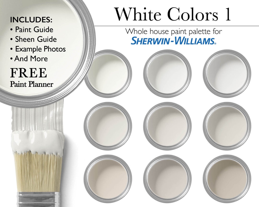 White Colors Paint Palette | Sherwin-williams Whole House Interior ...