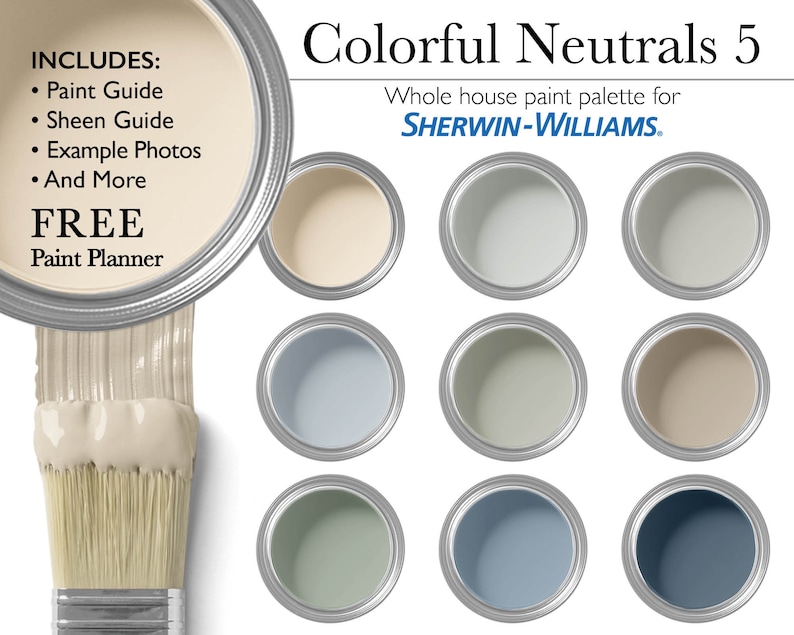 Colorful Neutrals Paint Palette | Sherwin-williams Whole House Interior ...