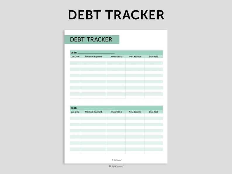 Debt Tracker - Etsy