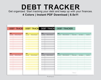 EXCEL DEBT DASHBOARD Debt Pay off Tracker Debt Snowball Calculator Debt ...