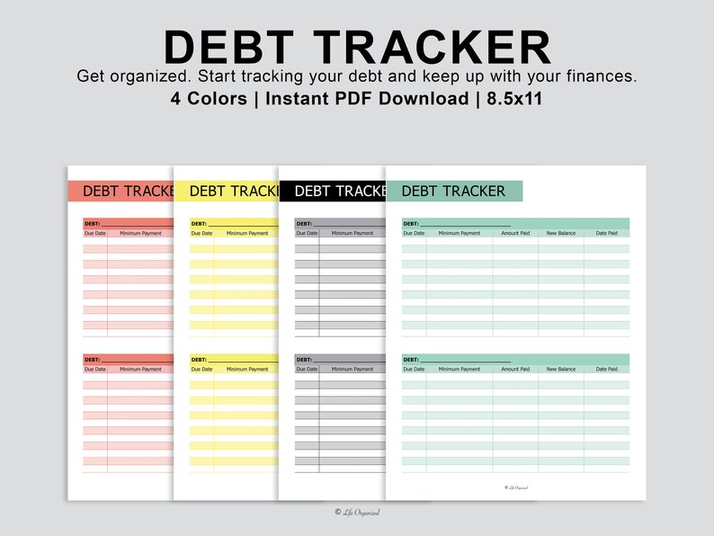 Debt Tracker - Etsy