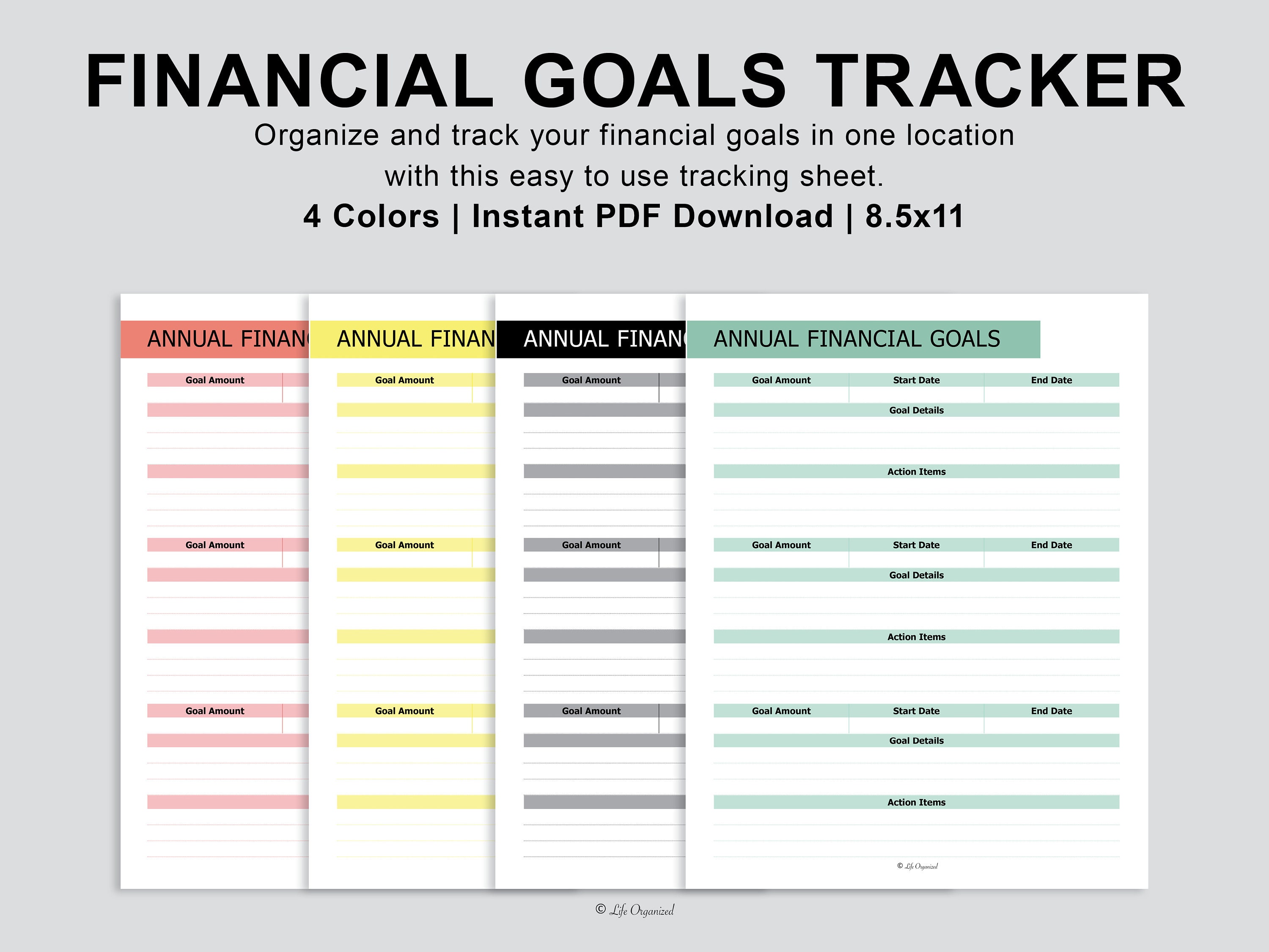 Financial Goals Tracker - Etsy