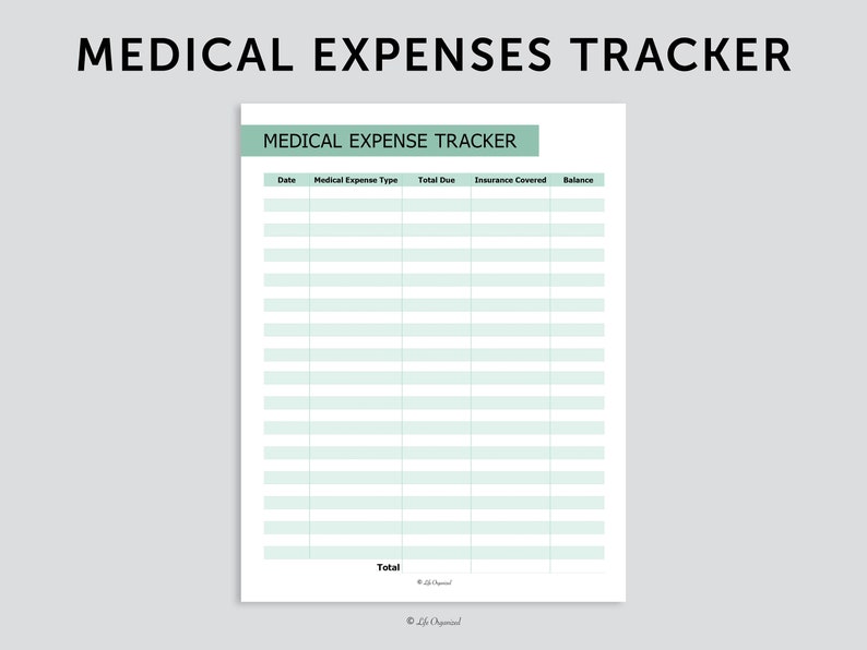 Medical Expenses Tracker - Etsy