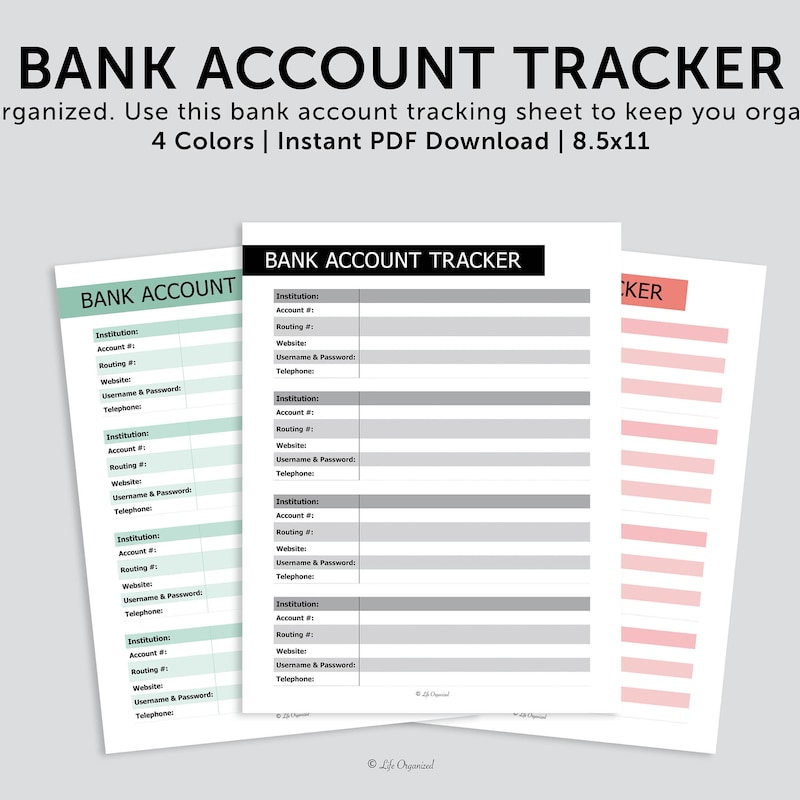 Bank Information Template - Etsy Bank Information Template - Etsy