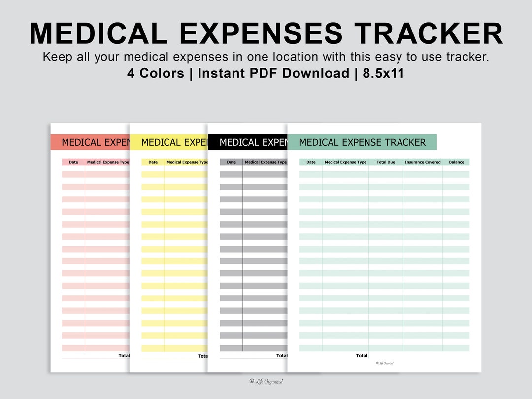 Medical Expenses Tracker - Etsy