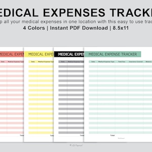 Medical Expenses Tracker - Etsy
