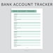 Bank Account Information Tracker - Etsy