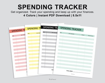 Easy & Simple Spending Tracker Printable Expense Tracker Customizable ...
