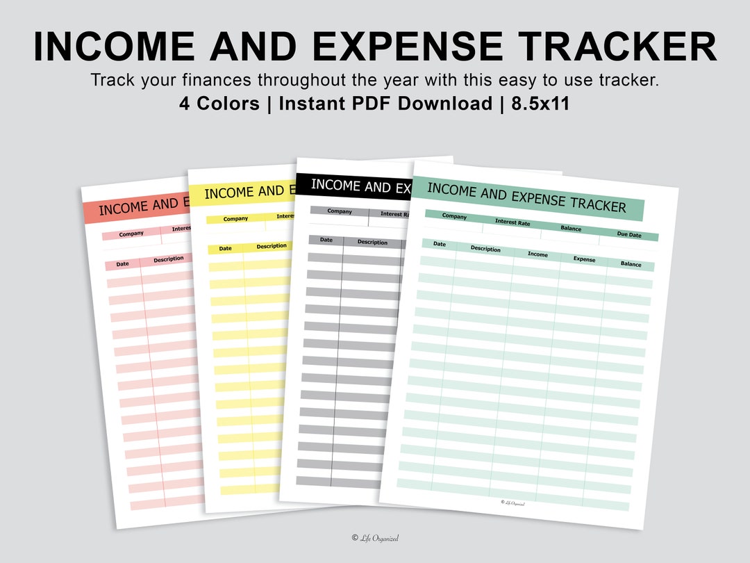 Income and Expense Tracker - Etsy