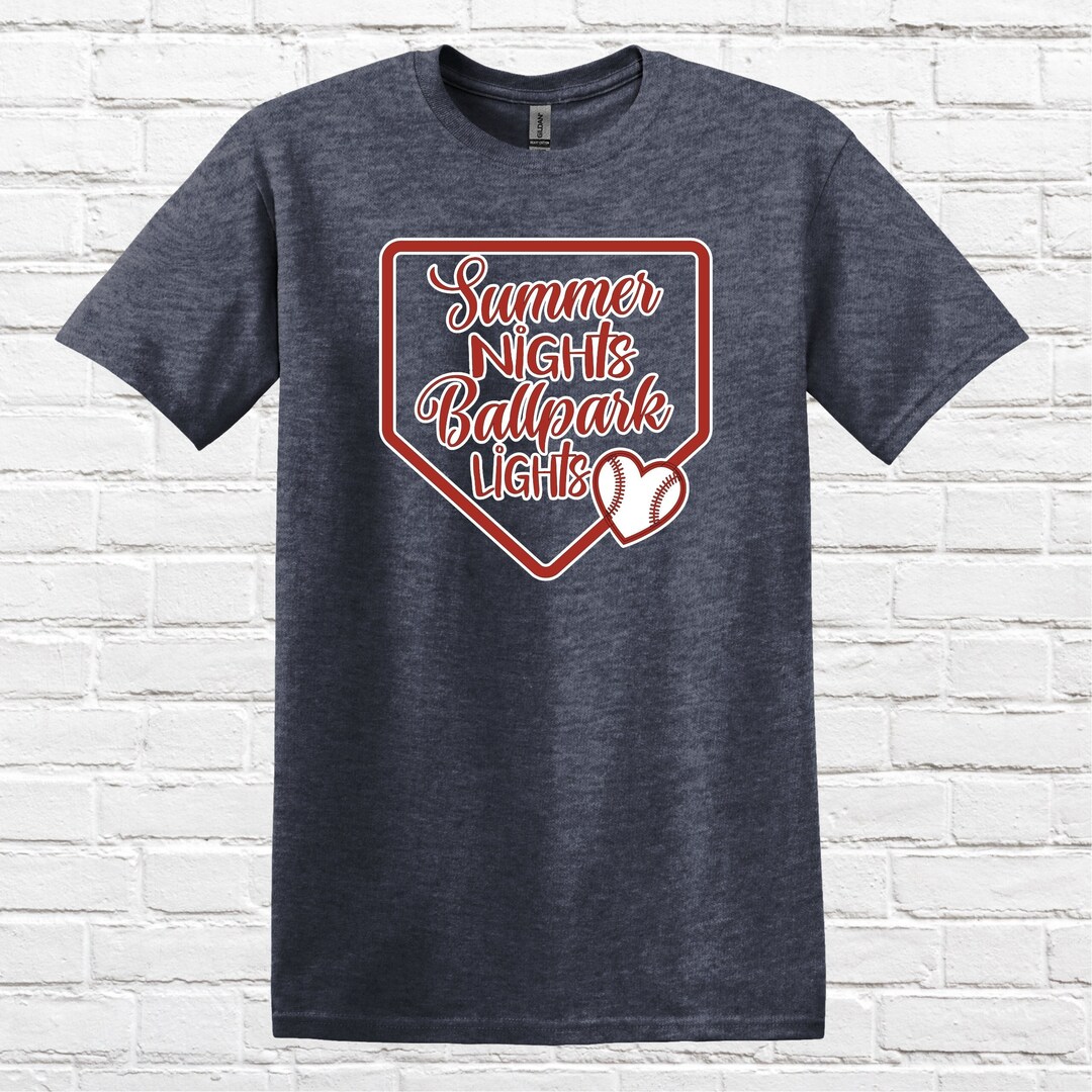 Summer Nights and Ballpark Lights Baseball Tee / Baseball Fan Tee ...