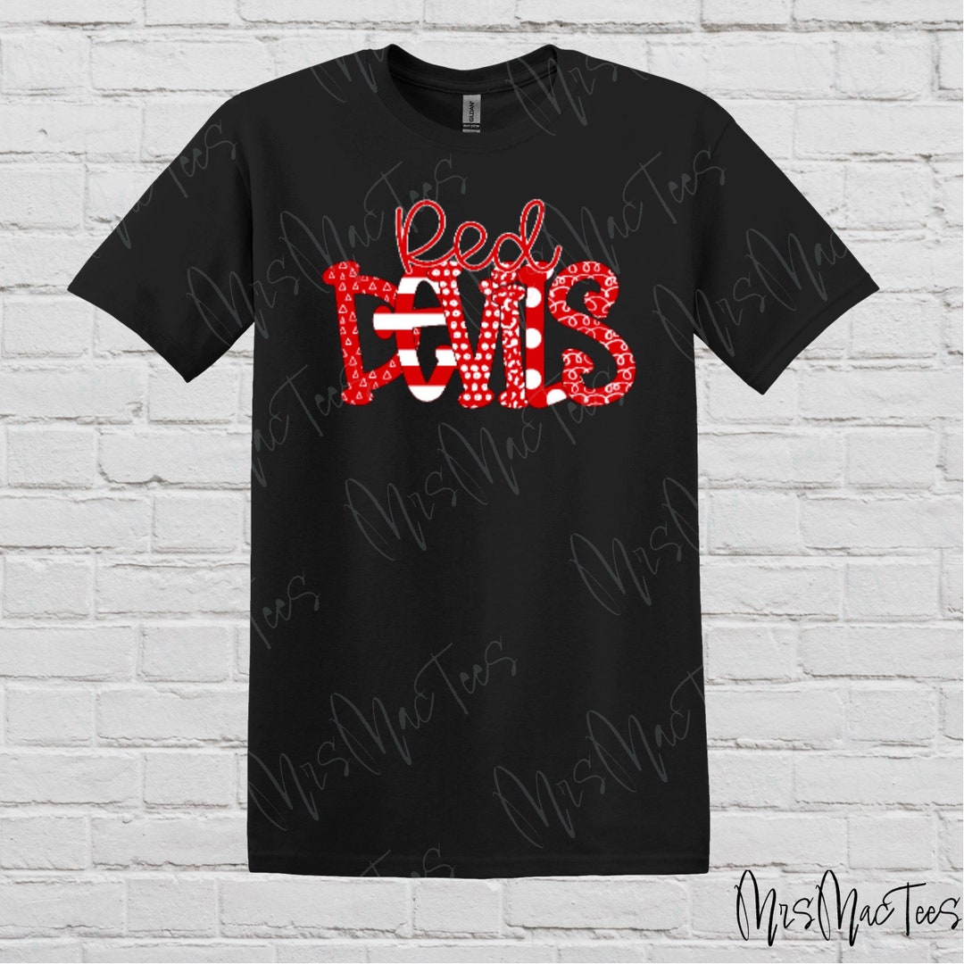 Red Devils Ladies and Girls Football Tee or Sweatshirt / Girly Game Day ...