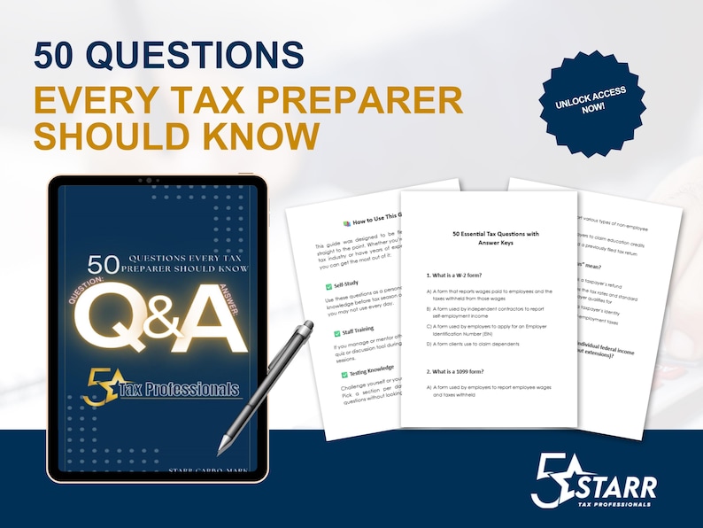 50 Essential Tax Questions & Answers Guide – Printable PDF for Tax ...