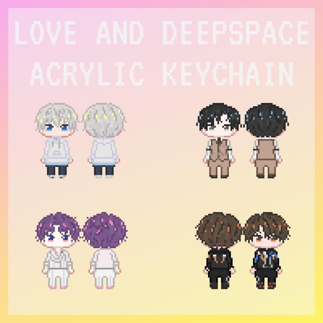 Love and Deepspace Pixel Art Arcylic Keychain & Postcard Set [fan Merch ...