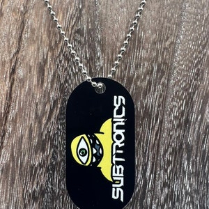 Subtronics Cyclops Army Double Sided Necklace Dogtag Chain Dubstep Rave ...