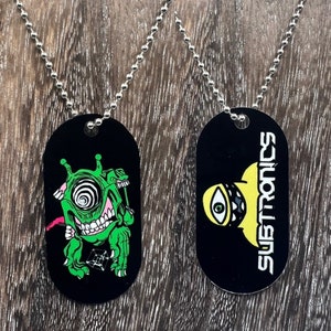 Subtronics Cyclops Army Double Sided Necklace Dogtag Chain Dubstep Rave ...