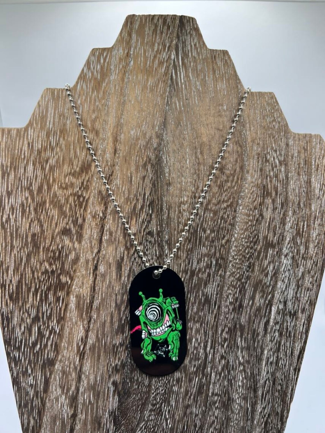 Subtronics Cyclops Army Double Sided Necklace Dogtag Chain Dubstep Rave ...