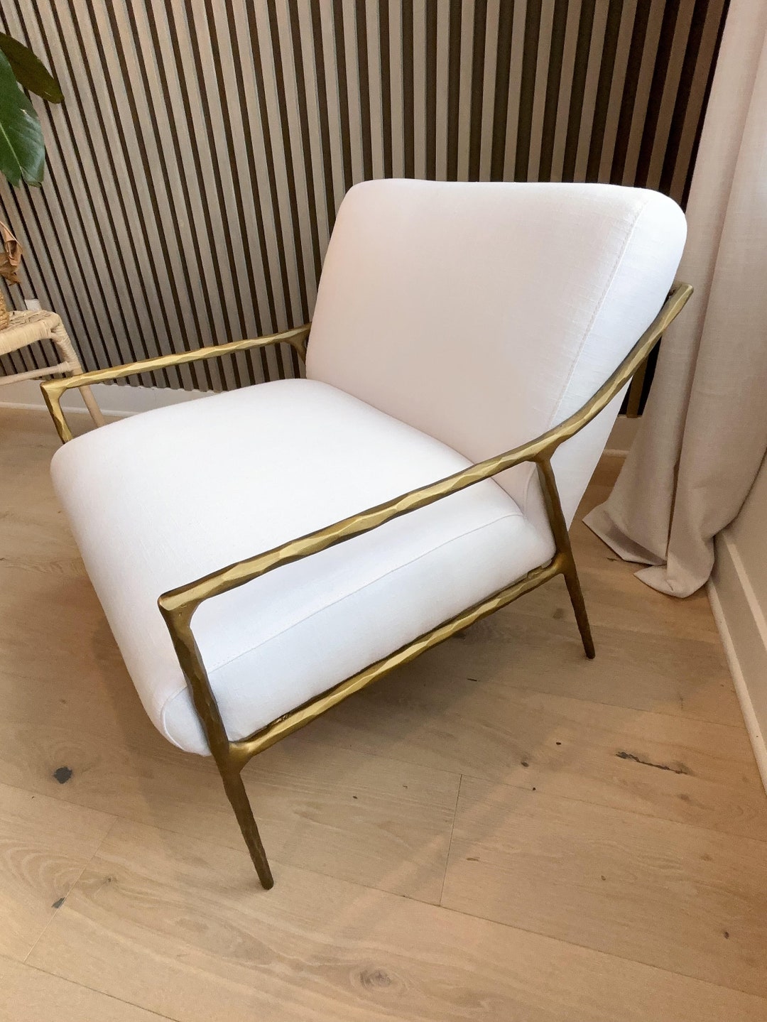 Handmade Forged Brass Slope Arm Chair - RESTORATION HARDWARE Inspired ...