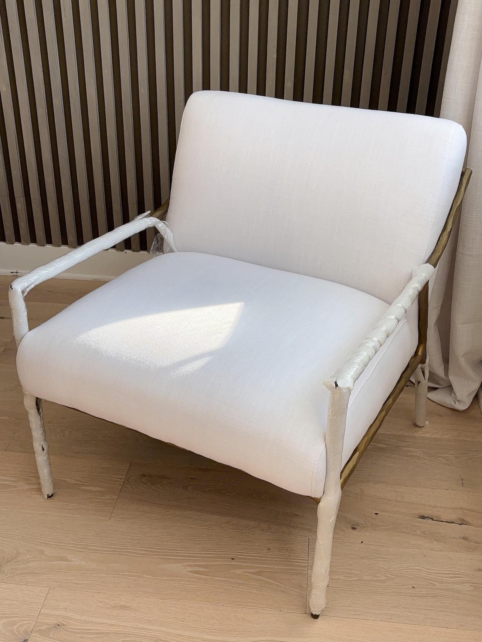 Handmade Forged Brass Slope Arm Chair - RESTORATION HARDWARE Inspired ...